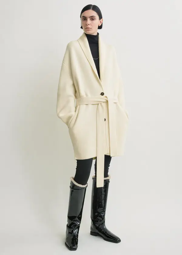 TOTEME Shawl-lapel Cashmere-wool Robe - Ecru