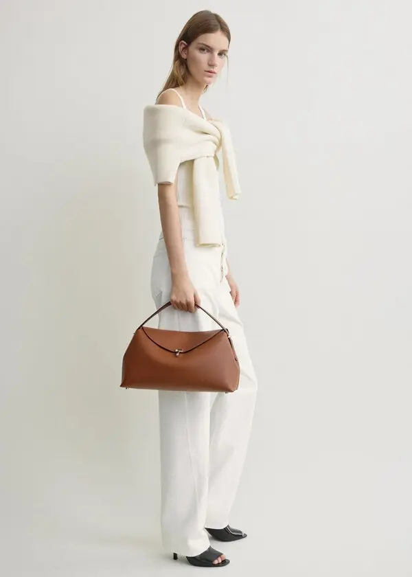TOTEME T-lock Grained-leather Top Handle