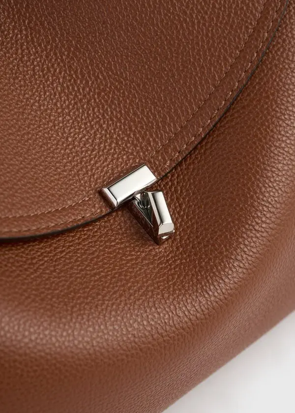 TOTEME T-lock Grained-leather Top Handle