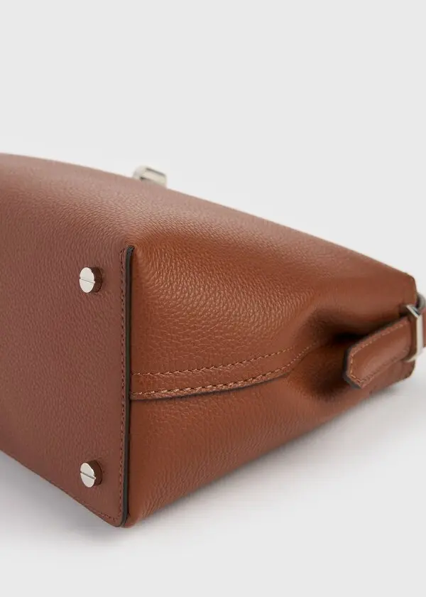 TOTEME T-lock Grained-leather Top Handle