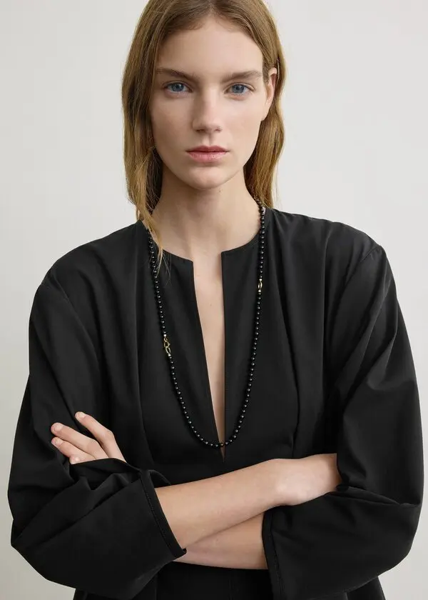 TOTEME Balloon Sleeve Cotton Dress