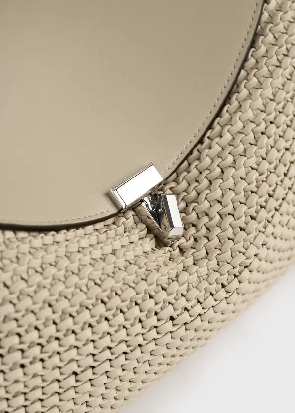 TOTEME T-lock Woven-leather Top Handle