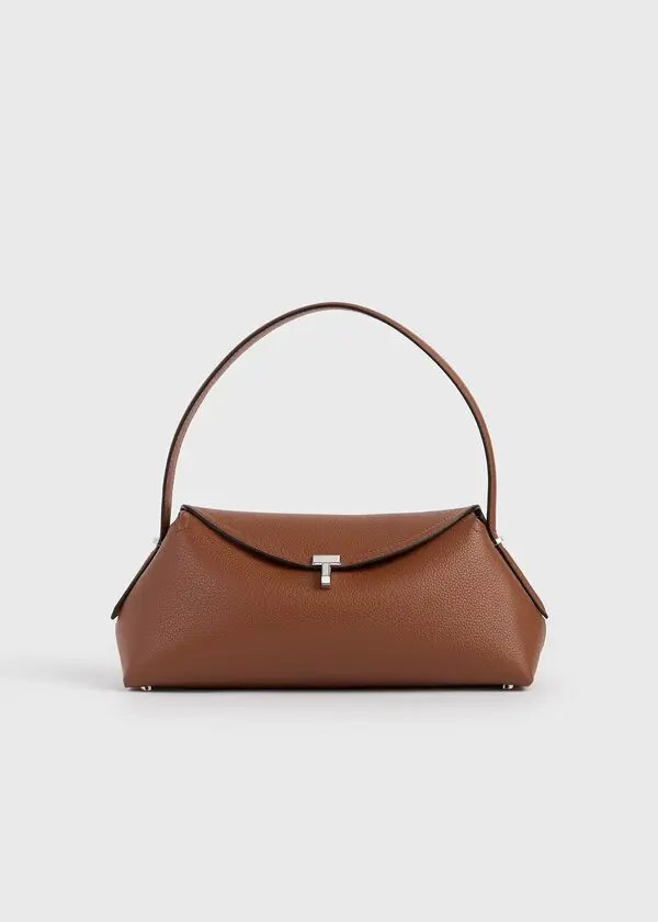 TOTEME T-lock Grained-leather Shoulder - Sienna