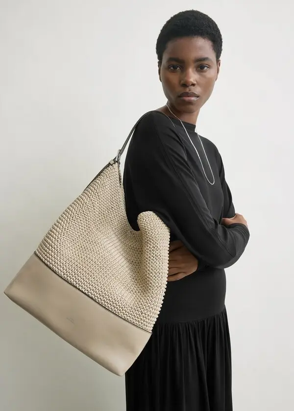 TOTEME Belted Woven Leather Tote