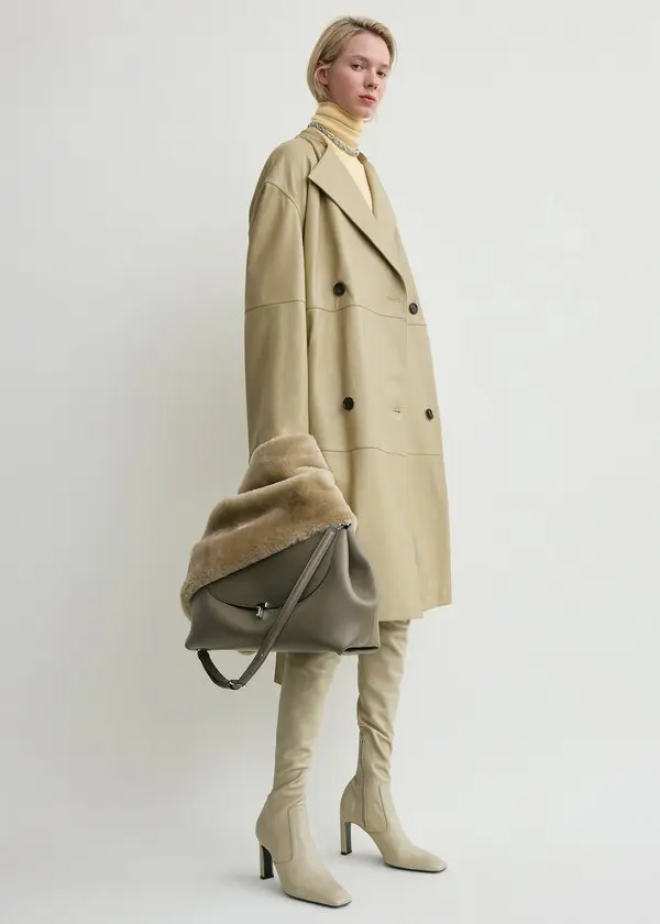 TOTEME Collarless Leather Coat