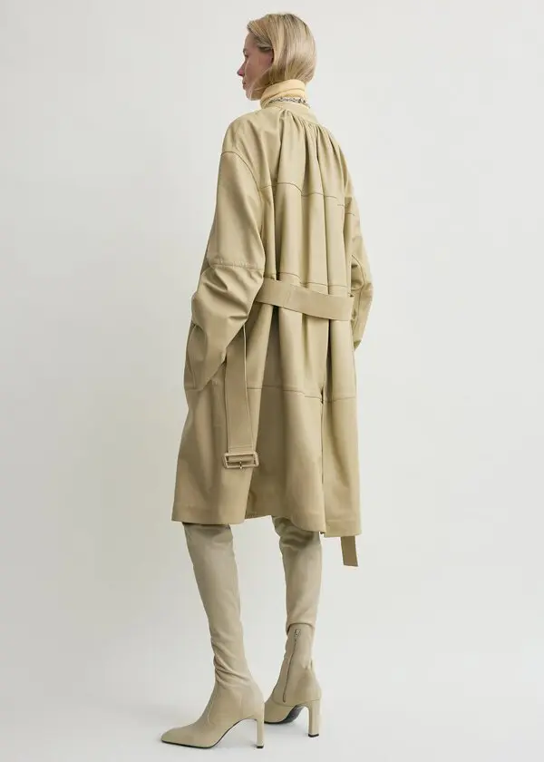 TOTEME Collarless Leather Coat