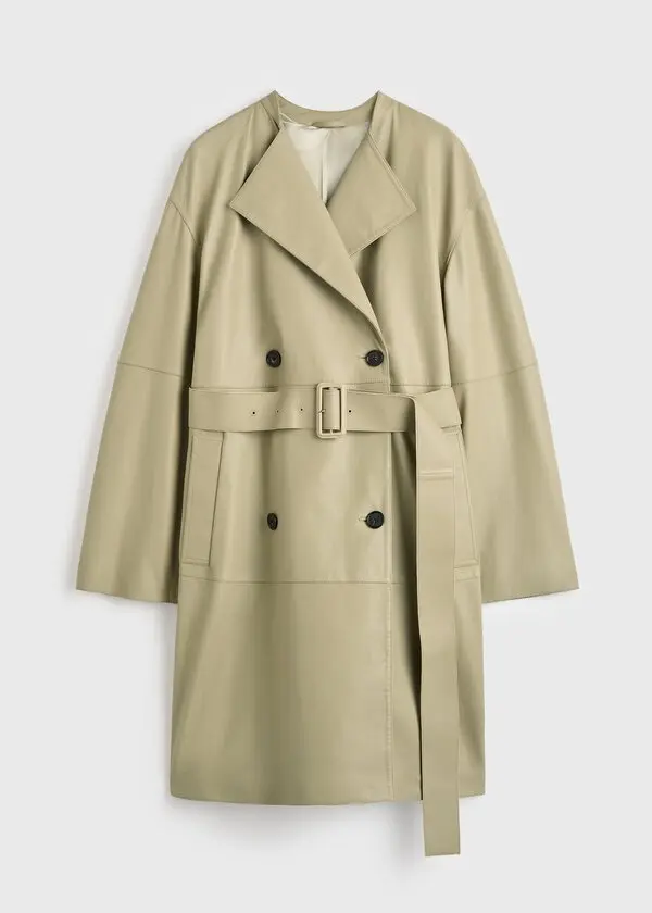 TOTEME Collarless Leather Coat