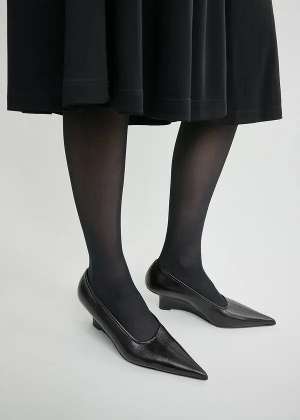TOTEME Sharp Naplack Wedge Pumps