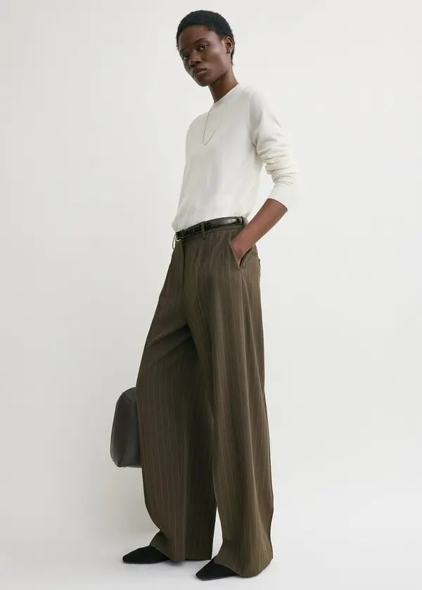 TOTEME Wide Pinstriped Trousers