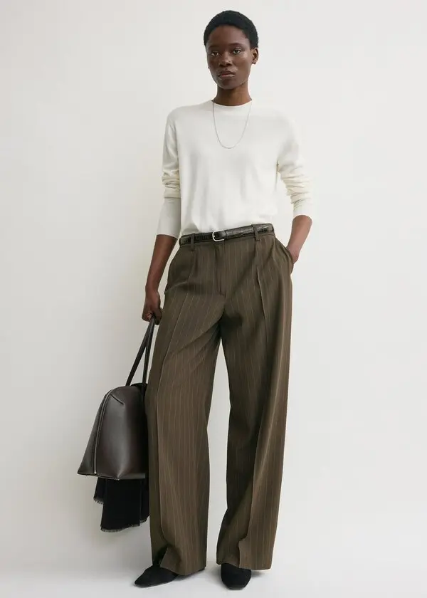 TOTEME Wide Pinstriped Trousers