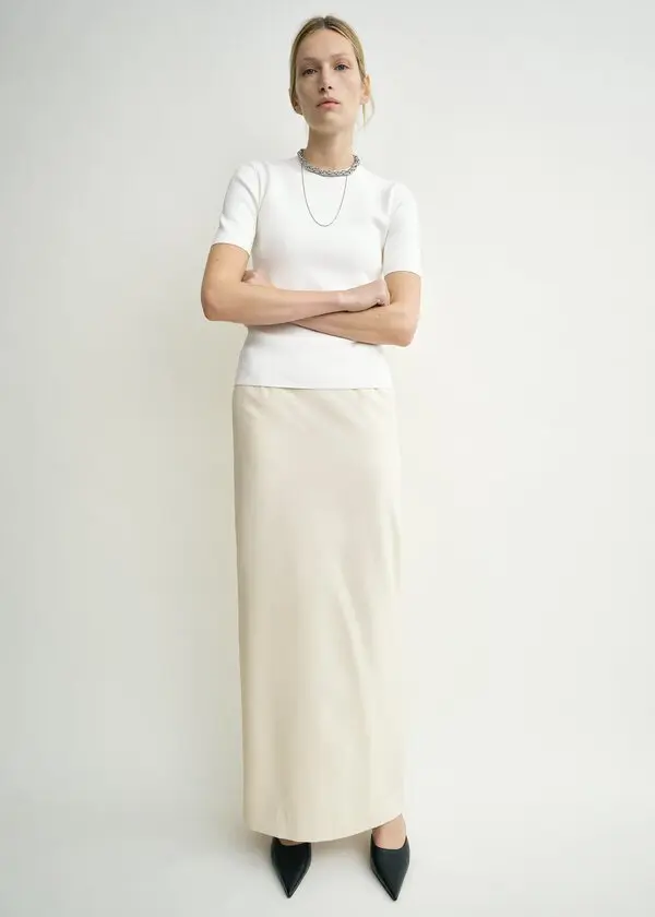 TOTEME Light Wool Skirt - Ecru