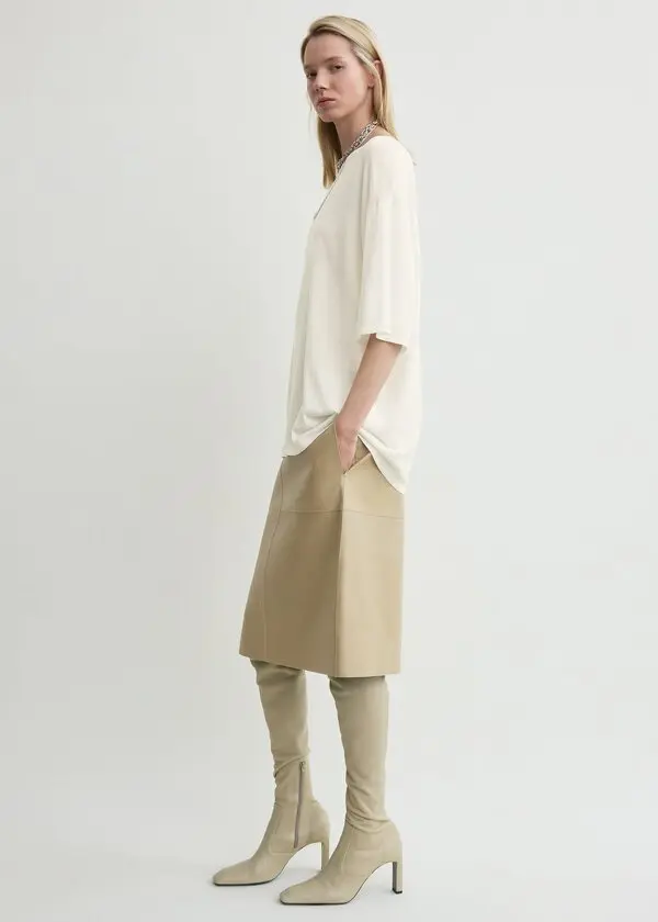 TOTEME Paneled Leather Skirt