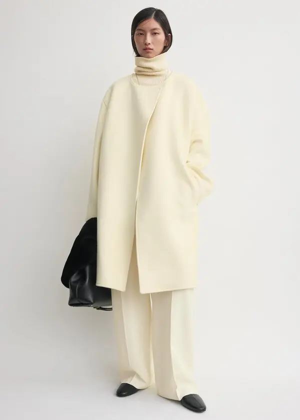 TOTEME Collarless Felt Coat