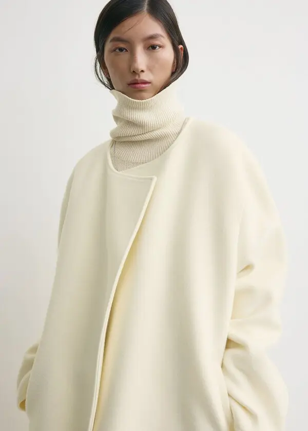 TOTEME Collarless Felt Coat