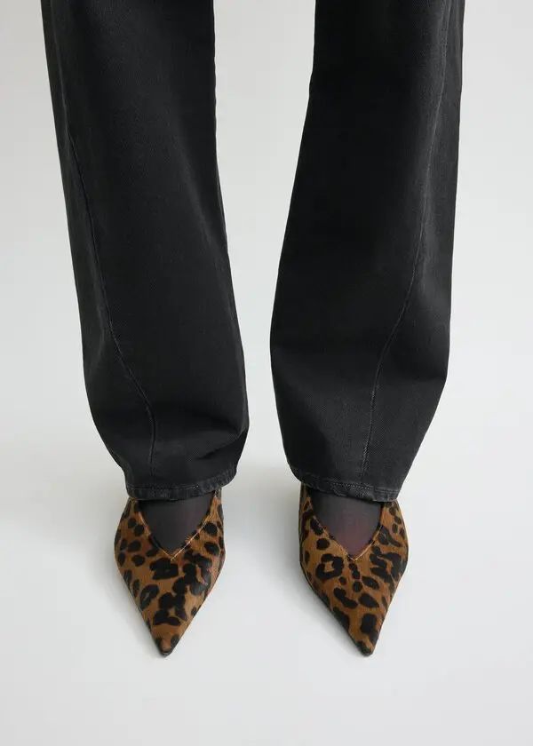 TOTEME Wedge-heel Pony Hair Slingbacks