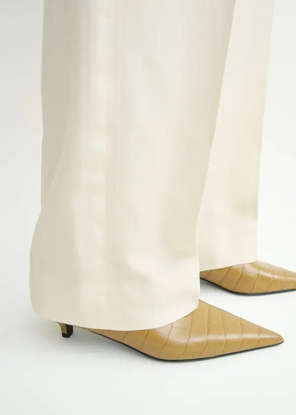 TOTEME Sharp Croco-embossed Kitten Pumps