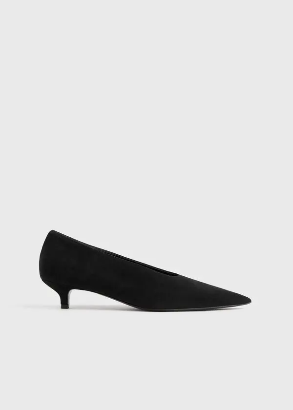 TOTEME Sharp Suede Kitten Pumps
