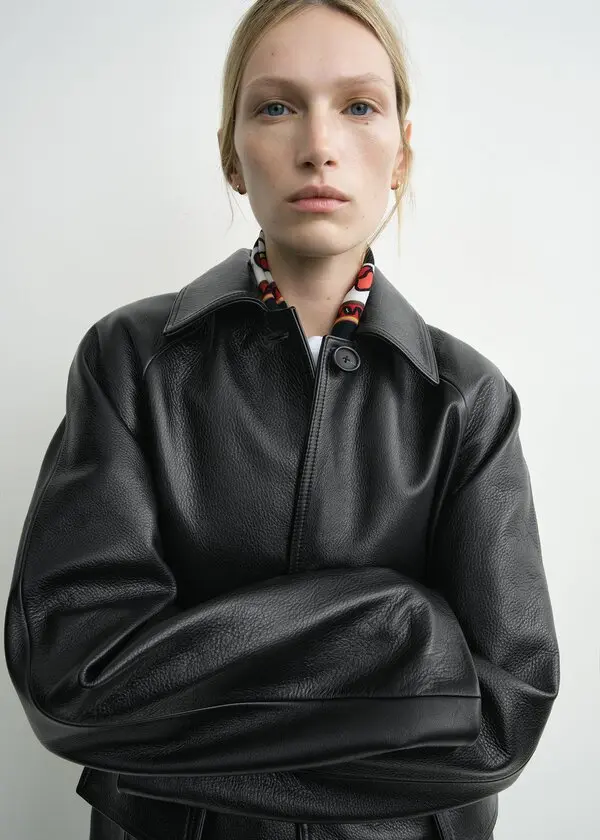 TOTEME Raglan Leather Coat