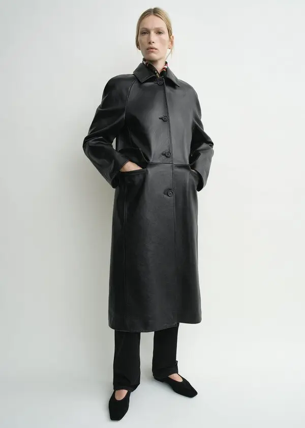 TOTEME Raglan Leather Coat