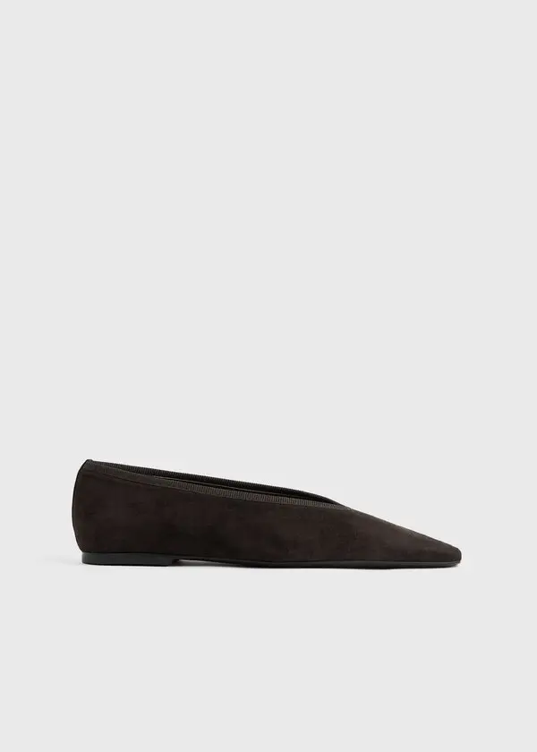 TOTEME Minimalist Suede Ballerinas