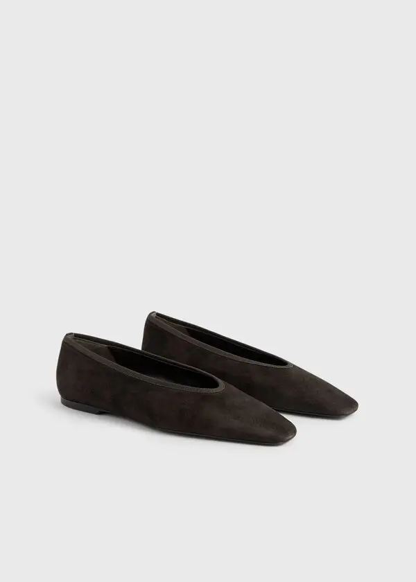 TOTEME Minimalist Suede Ballerinas