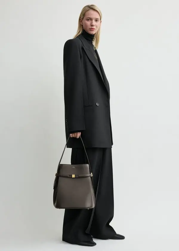 TOTEME Belted Leather Bucket Bag