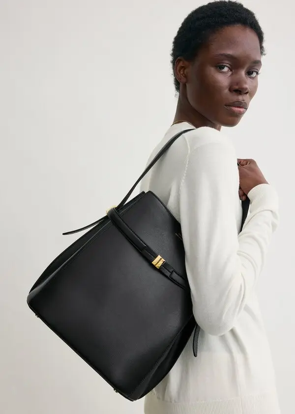 TOTEME Belted Leather Bucket Bag