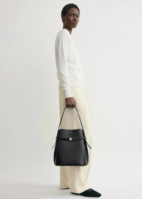 TOTEME Belted Leather Bucket Bag
