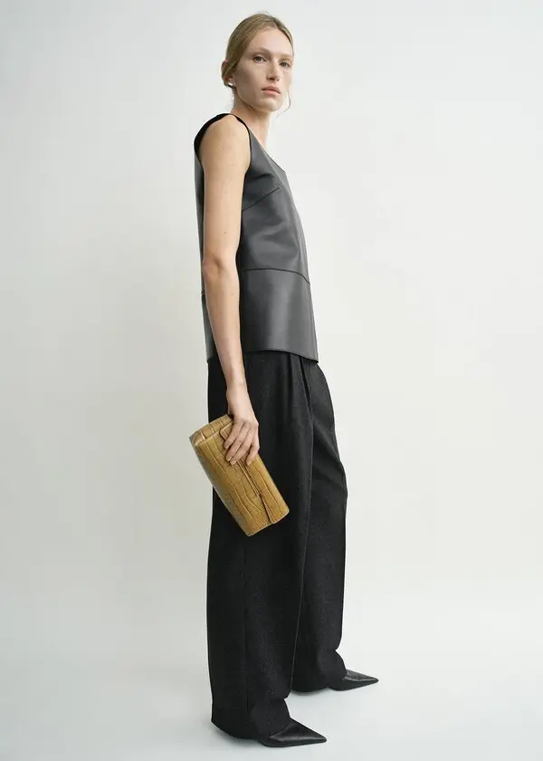 TOTEME Soft Croco-embossed T-clutch