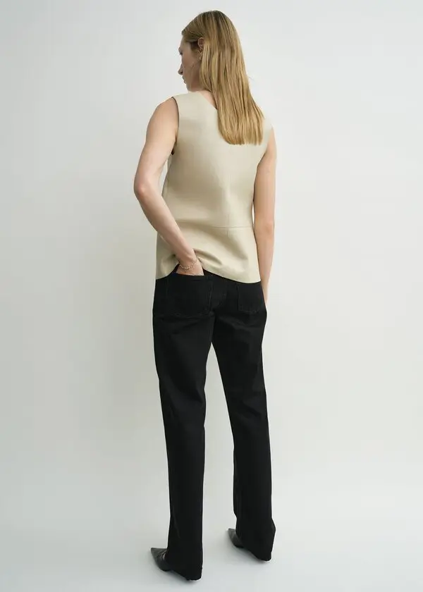 TOTEME Scoop-neck Leather Top