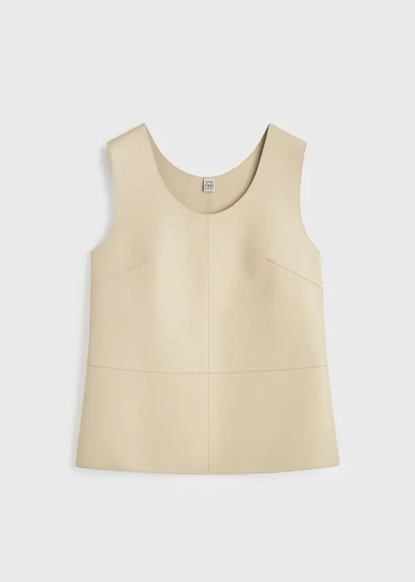 TOTEME Scoop-neck Leather Top