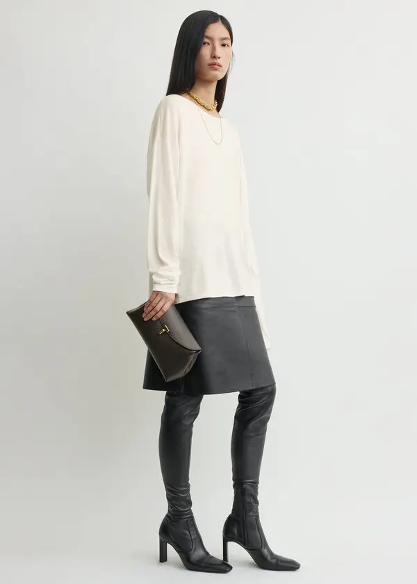 TOTEME T-lock Leather Clutch