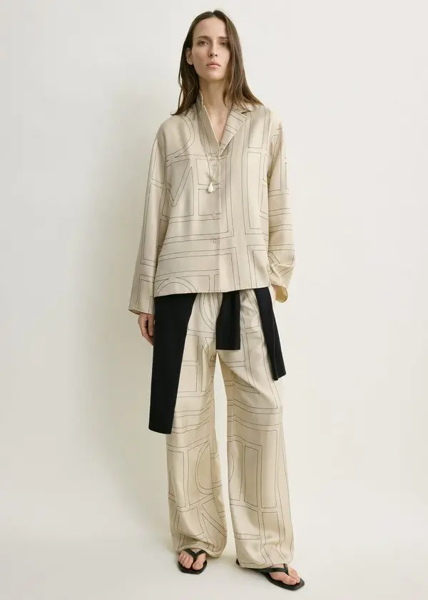 TOTEME Monogram Silk Pj Top