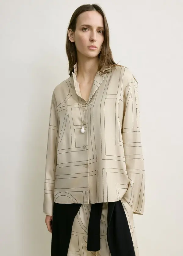 TOTEME Monogram Silk Pj Top
