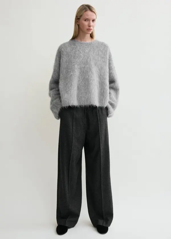 TOTEME Boxy Alpaca Knit Grey Mélange