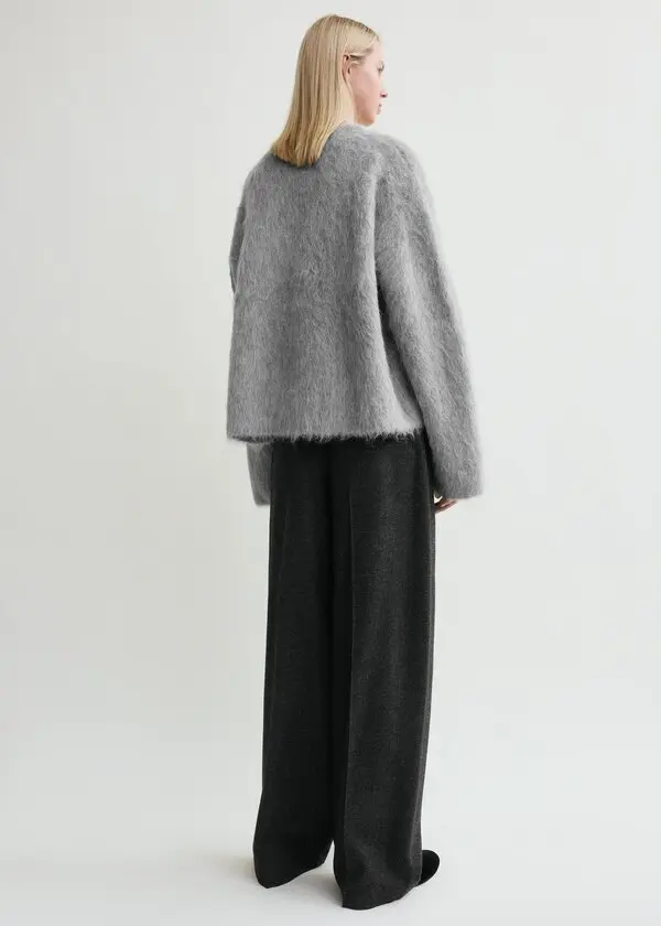 TOTEME Boxy Alpaca Knit Grey Mélange