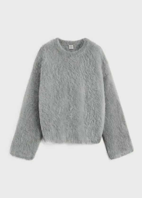 TOTEME Boxy Alpaca Knit Grey Mélange