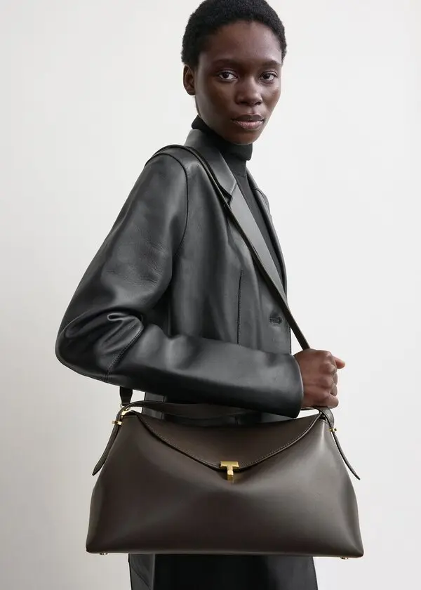 TOTEME T-lock Leather Top Handle