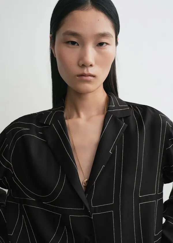 TOTEME Monogram Silk Pj Top