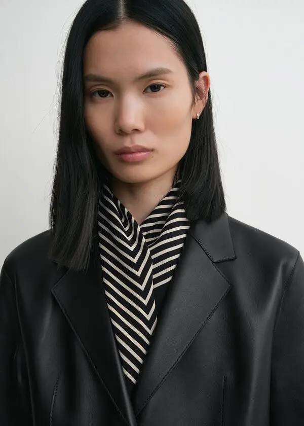 TOTEME Centered Monogram Silk Scarf Black