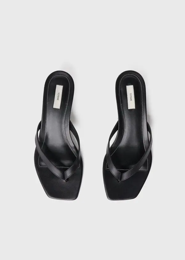 TOTEME Leather Heeled Flip Flops