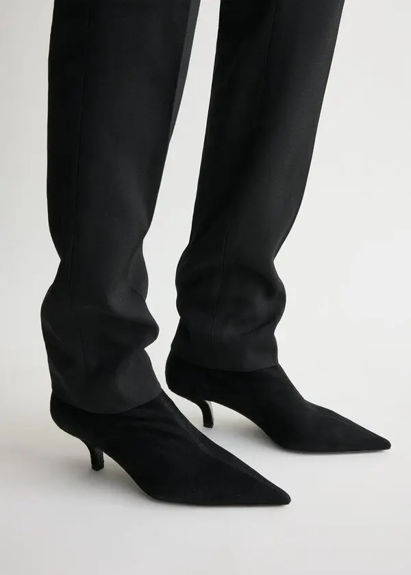 TOTEME Suede Heeled Sock Boots