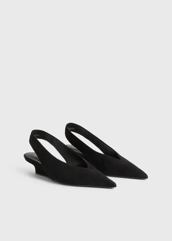 TOTEME Wedge-heel Suede Slingbacks