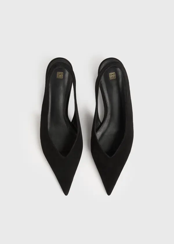 TOTEME Wedge-heel Suede Slingbacks
