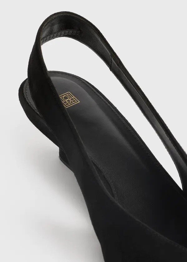 TOTEME Wedge-heel Suede Slingbacks