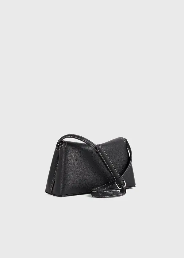 TOTEME T-lock Grained-leather Clutch Black
