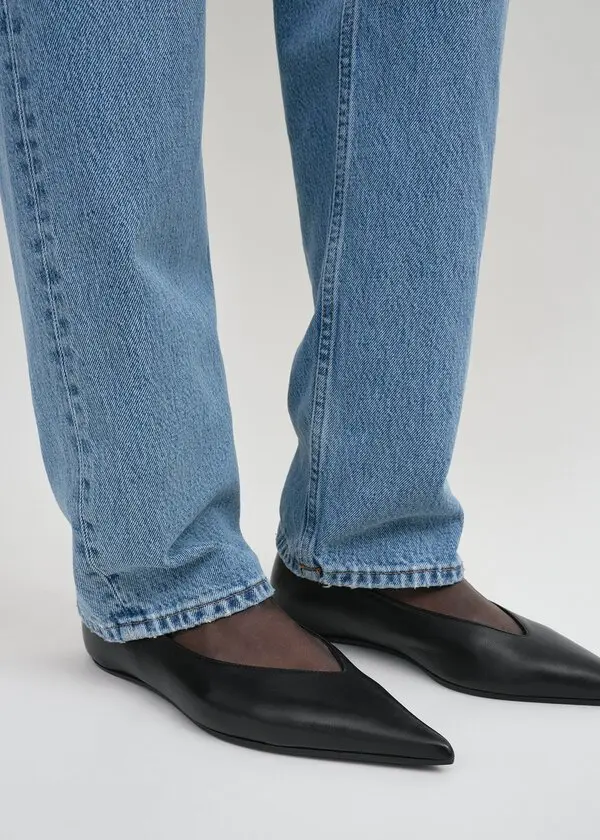 TOTEME Leather Asymmetric Ballerinas