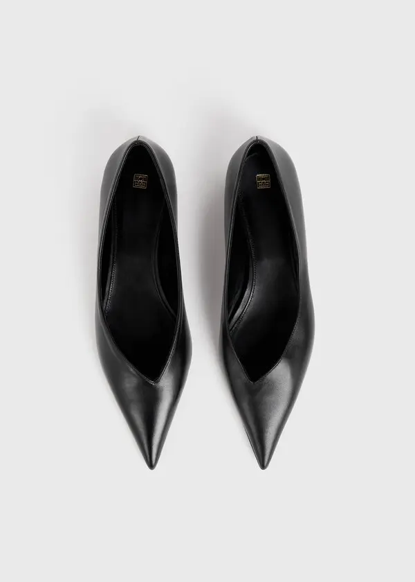 TOTEME Leather Asymmetric Ballerinas