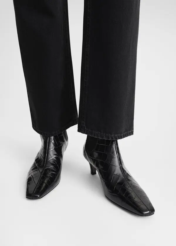 TOTEME Croco-embossed Mid-heel Boots