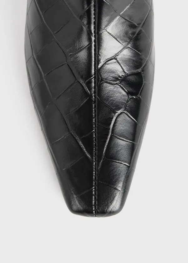 TOTEME Croco-embossed Mid-heel Boots